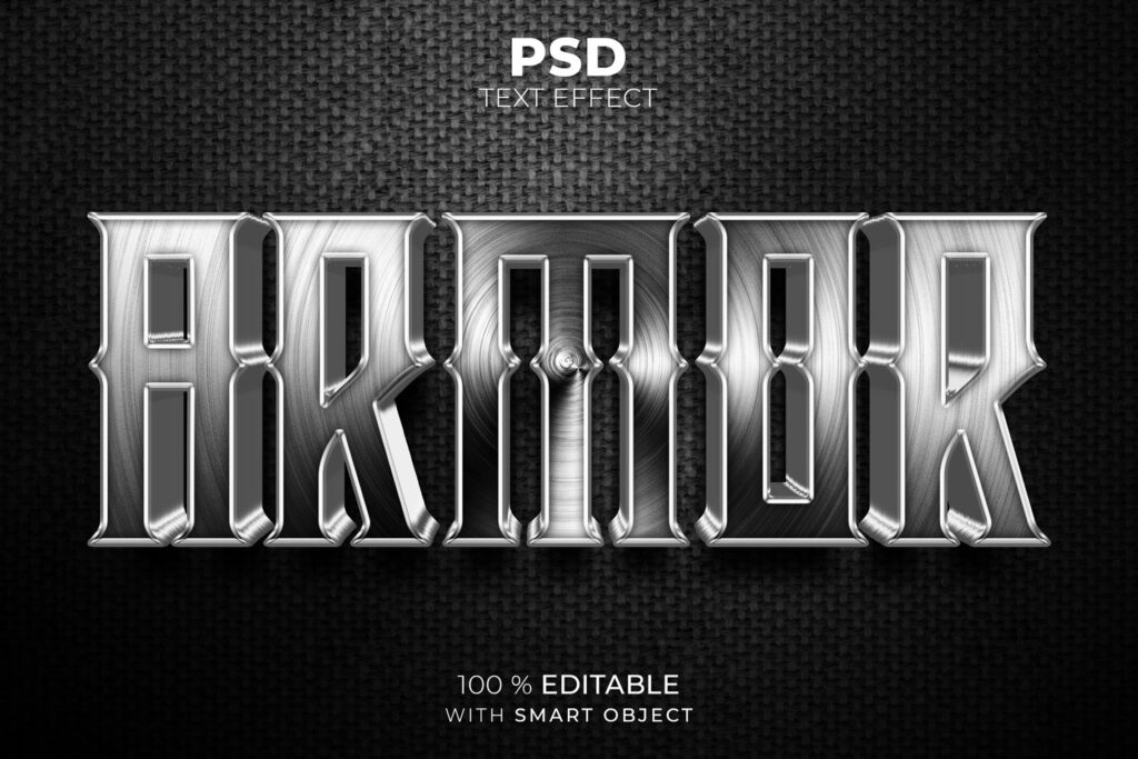 Armor Metal 3D text effect – MasterBundles