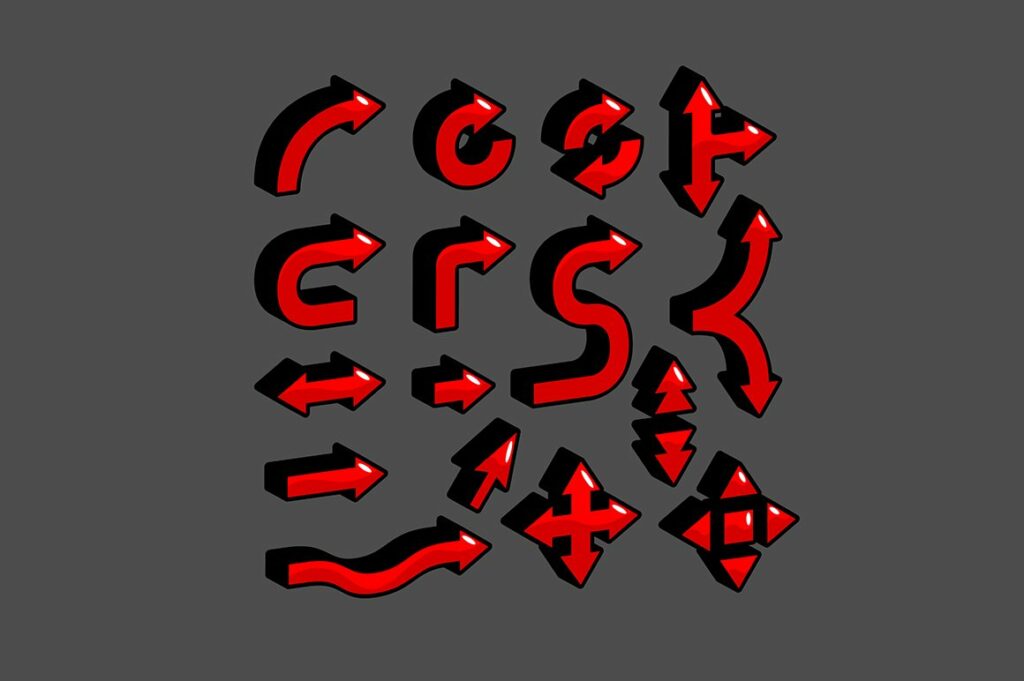 100+ Vector arrows set & web font – MasterBundles