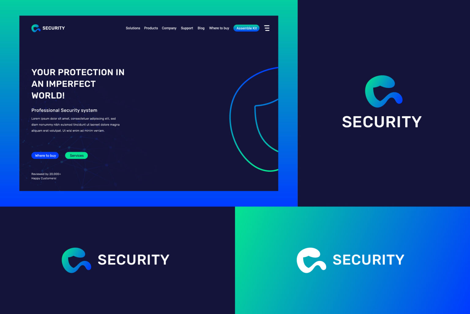 A Letter | Cyber | Security | Shield - Logo Design Template - MasterBundles