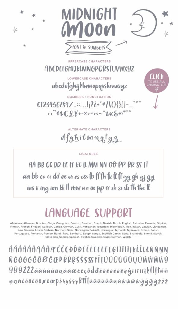 Midnight Moon Font and Symbols – MasterBundles