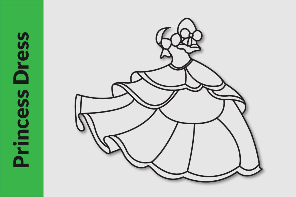 Princess Dress Coloring Page - MasterBundles