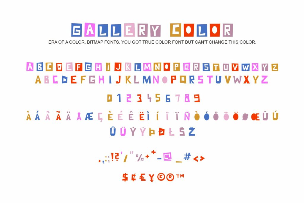 Paper Cut Out Color Bitmap Font – MasterBundles