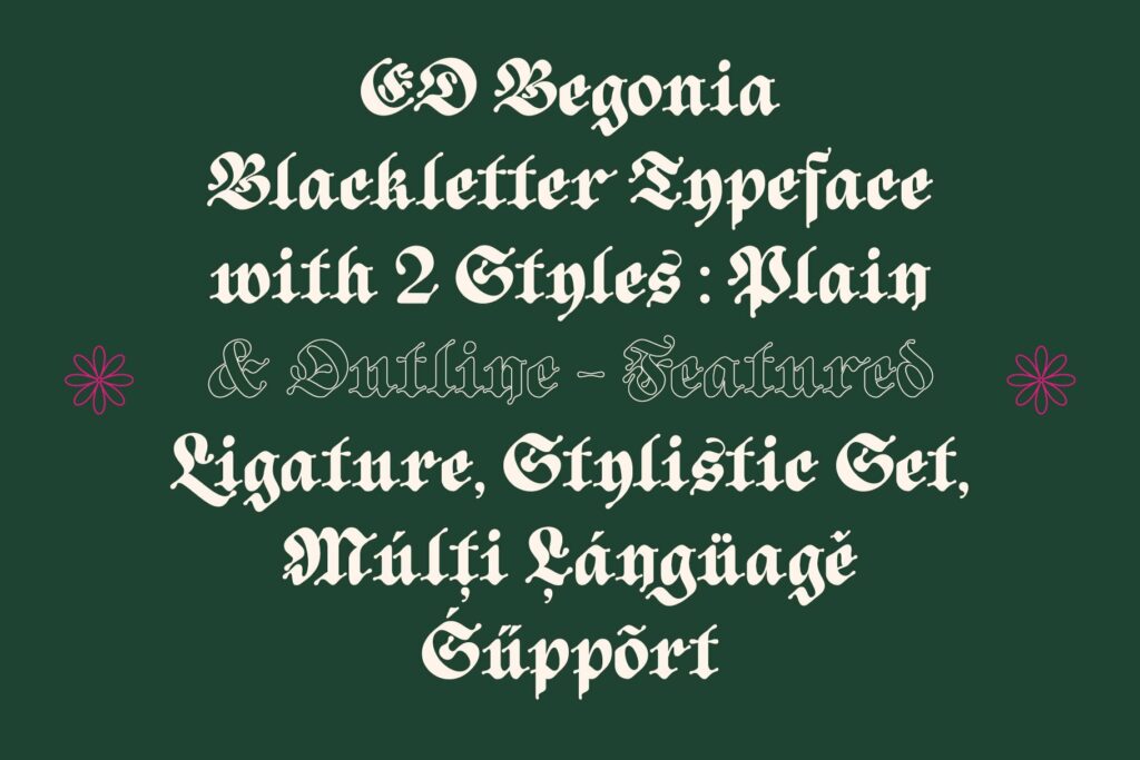 ED Begonia - Blackletter Typeface – MasterBundles