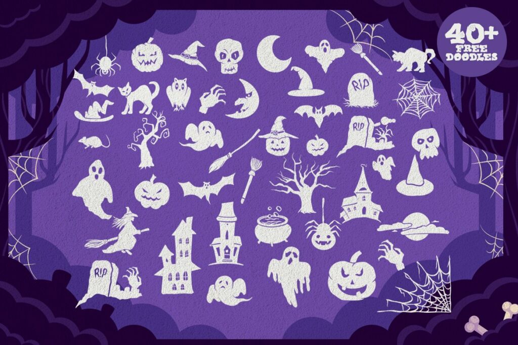 Creepy Spiders || Free Doodles – MasterBundles