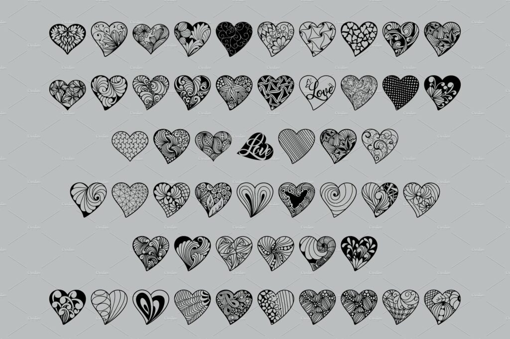 Fancy Hearts Dingbat Font – MasterBundles