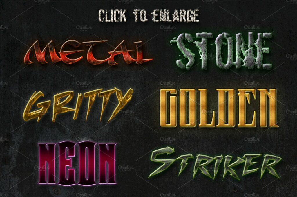 12 Awesome Text Effects Grunge Metal – MasterBundles