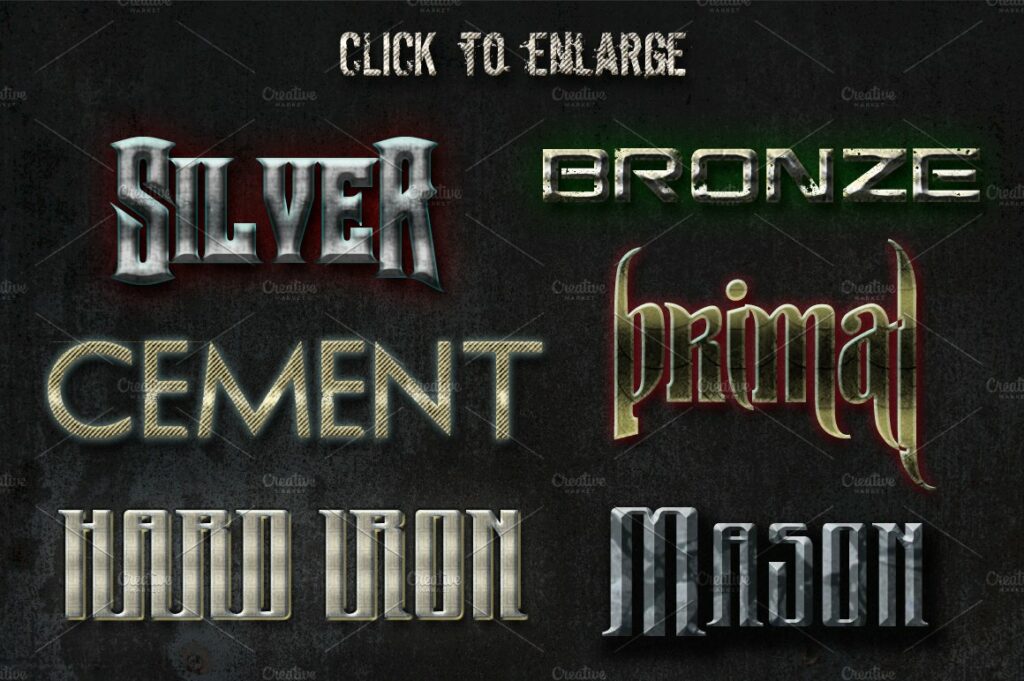 12 Awesome Text Effects Grunge Metal – MasterBundles