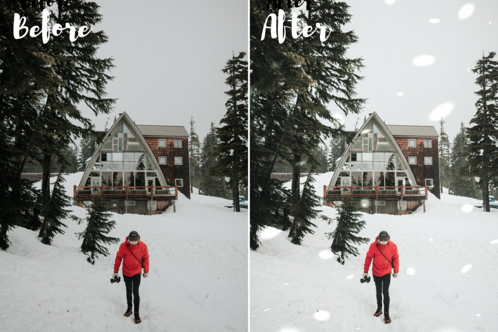 Snow overlays for Lightroom mobile – MasterBundles
