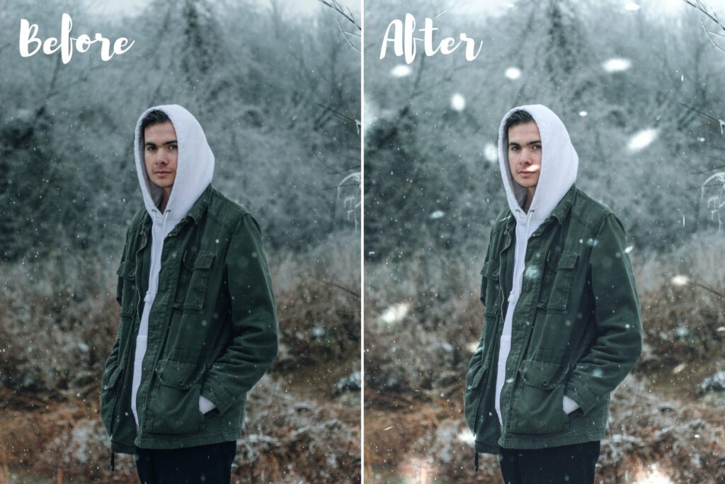 Snow overlays for Lightroom mobile – MasterBundles