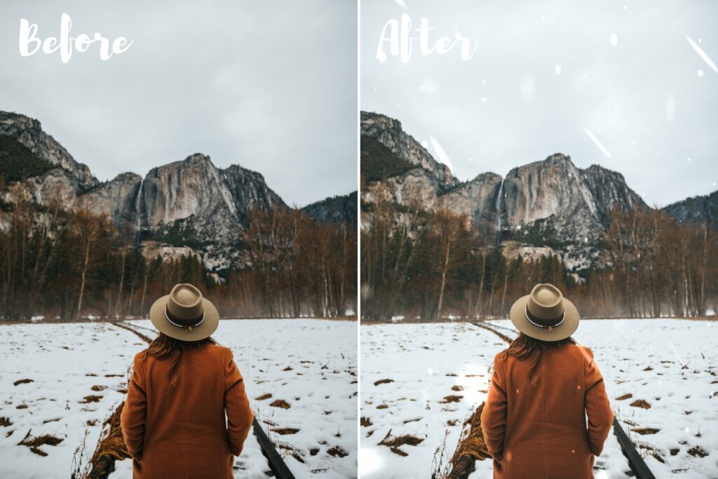 Snow overlays for Lightroom mobile – MasterBundles