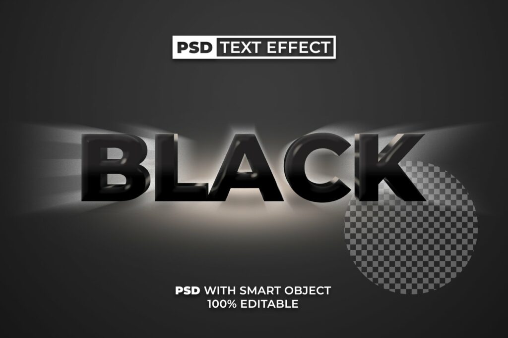 PSD Black Text Effect Back Light – MasterBundles