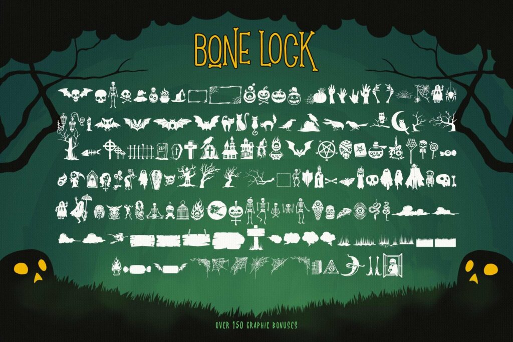 Bone Lock Halloween Font – MasterBundles