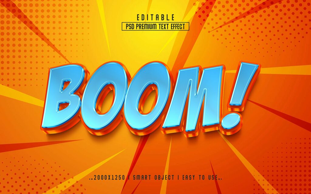 Boom 3D Editable PSD Text Effect – MasterBundles