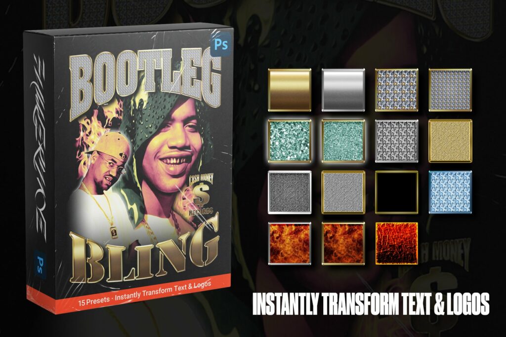 Bootleg Bling Text Styles Pack Vol 1 – MasterBundles
