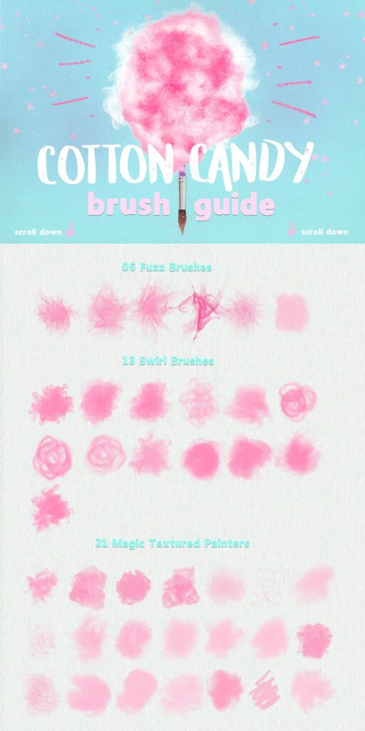 100 Cotton Candy Photoshop Brushes – MasterBundles