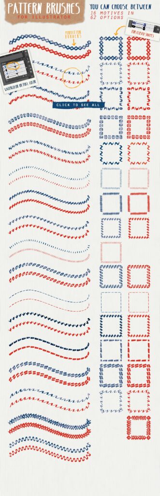 Handrawn PS & AI brushes & patterns – MasterBundles