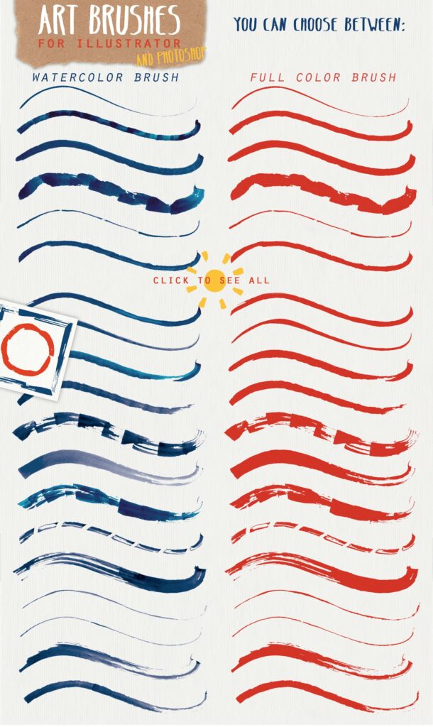 Handrawn PS & AI brushes & patterns – MasterBundles