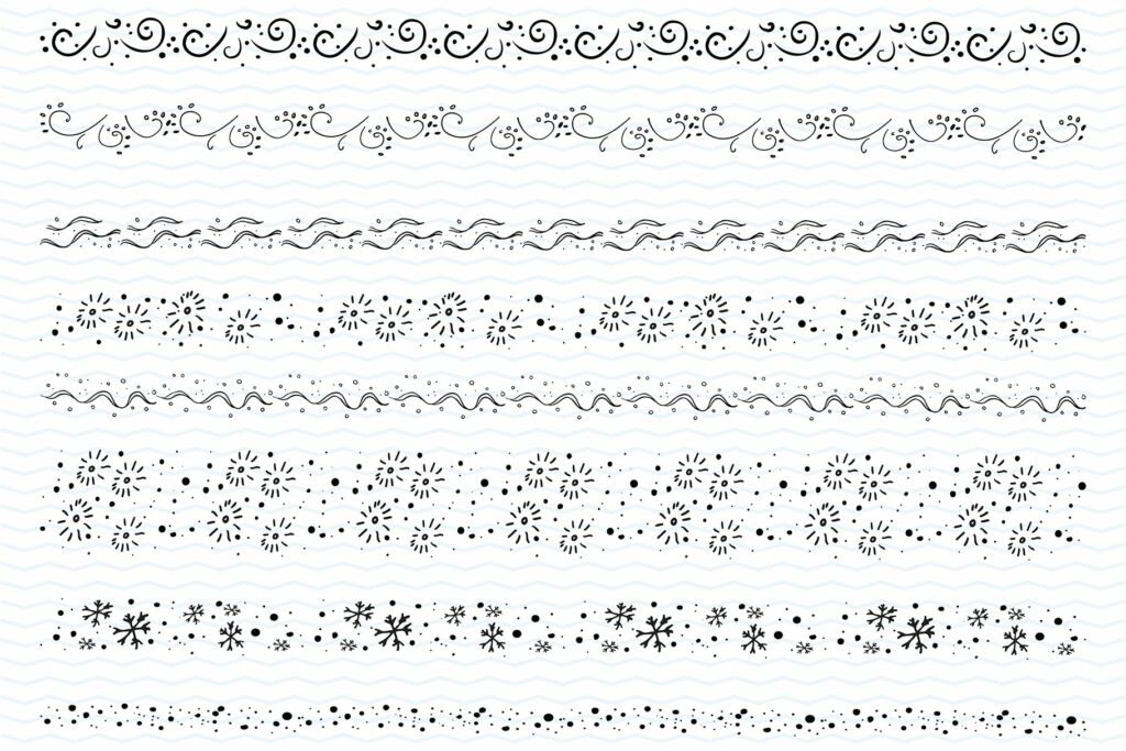 Winter Doodle Borders – MasterBundles