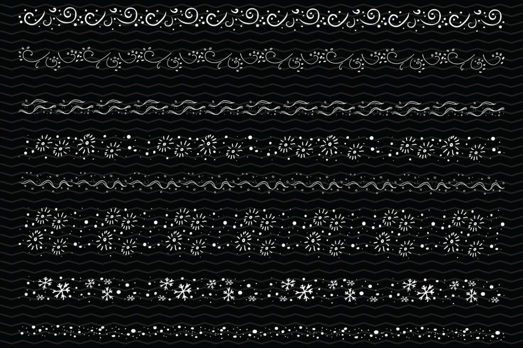 Winter Doodle Borders – MasterBundles
