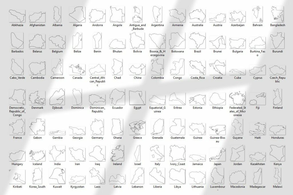 World Countries Outline MAP Stamps – MasterBundles