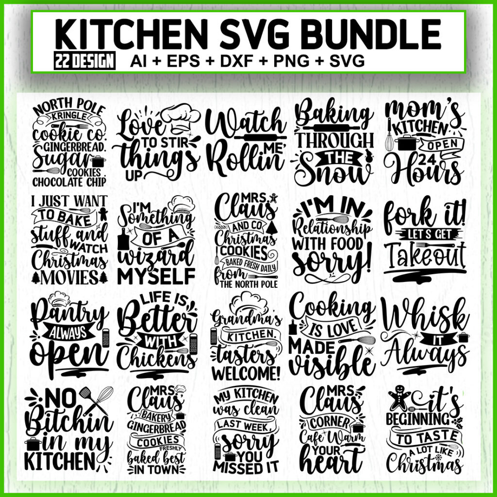 design, quote, illustration, kitchen, text, decoration, bundle ...