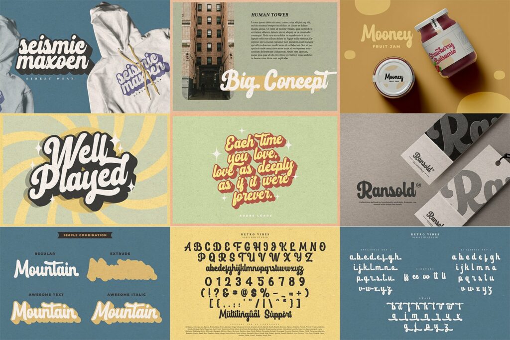 Vintage Retro Script Font Bundle – MasterBundles
