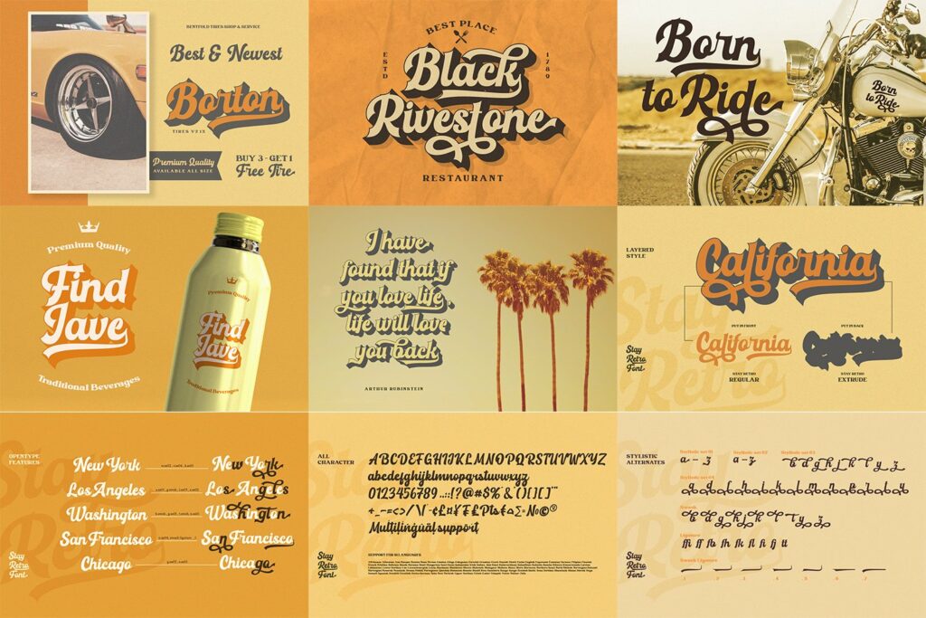 Vintage Retro Script Font Bundle – MasterBundles