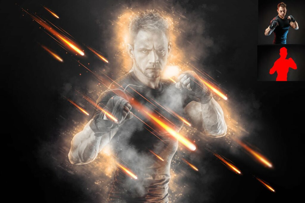 Burn Spark Effect Photoshop Action – MasterBundles