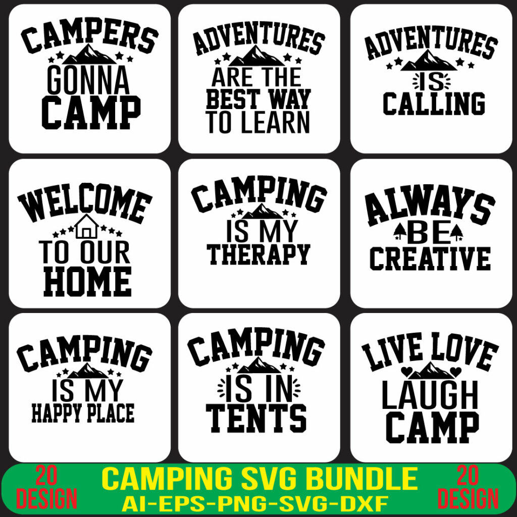 Camp Golden and Black Color SVG - MasterBundles
