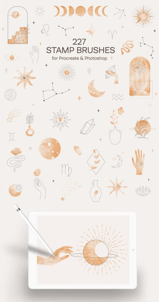 Stamp Brushes Procreate & Photoshop – MasterBundles