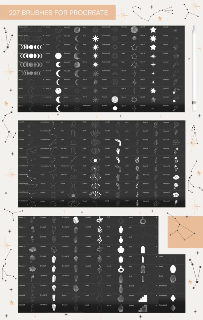 Stamp Brushes Procreate & Photoshop – MasterBundles
