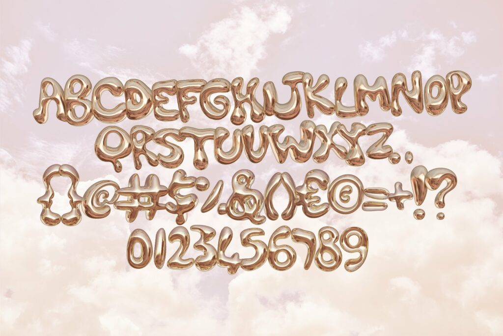 Bling - A Gold Balloon SVG Font – MasterBundles