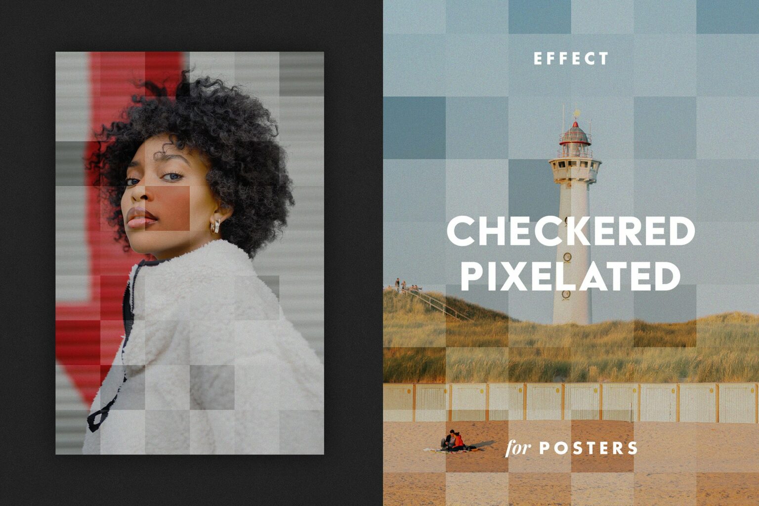 Checkered Pixelated Poster Effect – MasterBundles