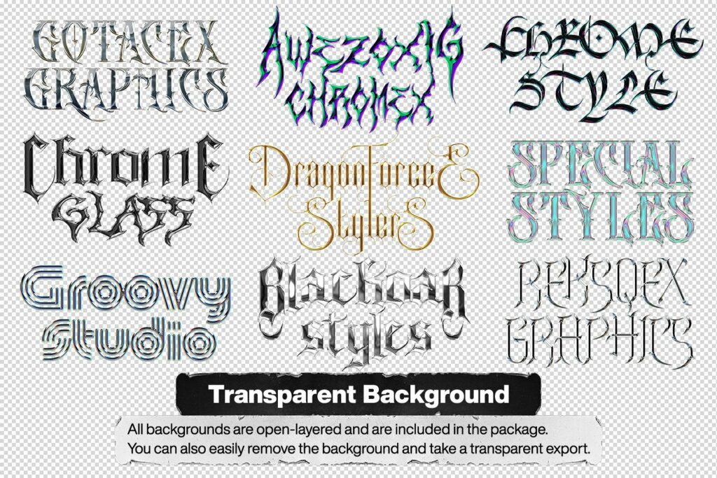 Chrome Text Styles – MasterBundles