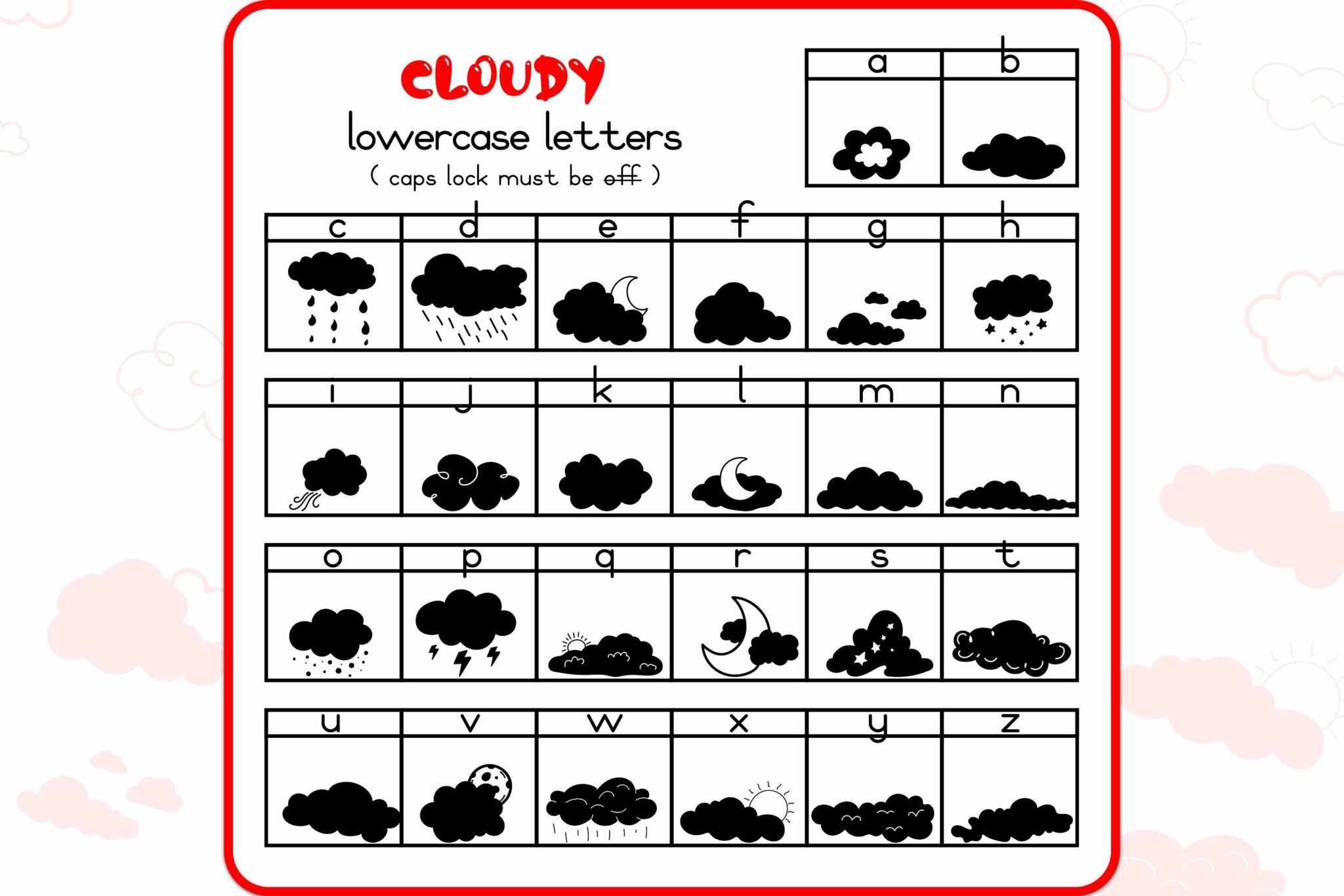 Cloudy Doodles - Dingbats Font – MasterBundles