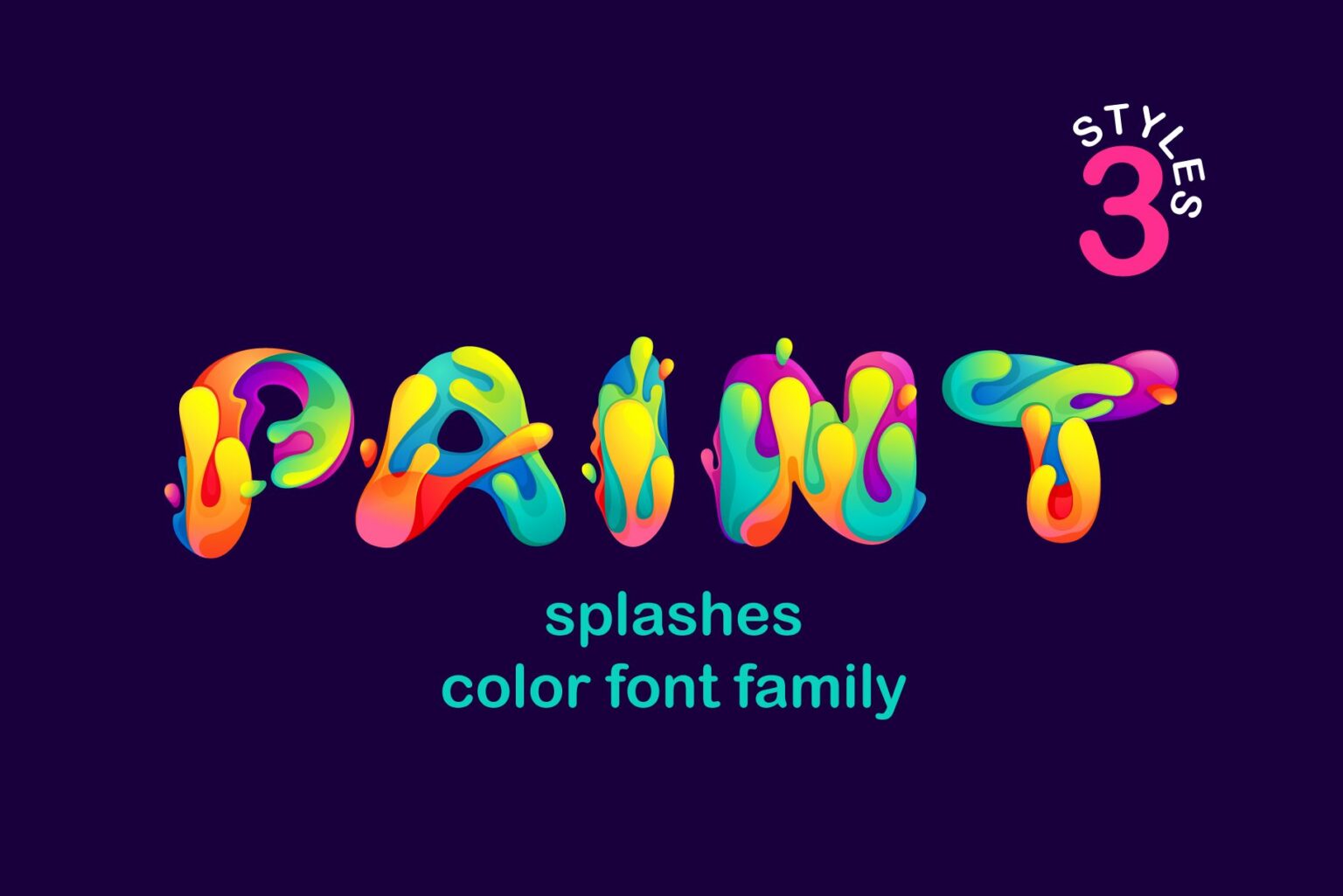 Paint Splashes Color Font – MasterBundles