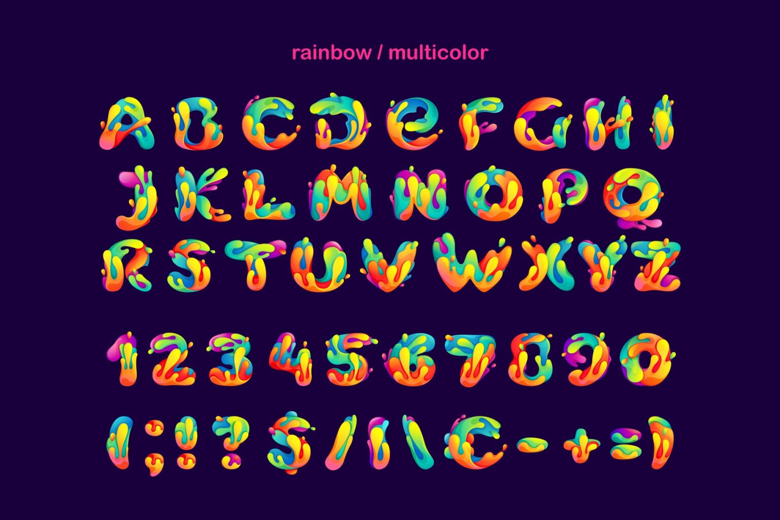 Paint Splashes Color Font – MasterBundles