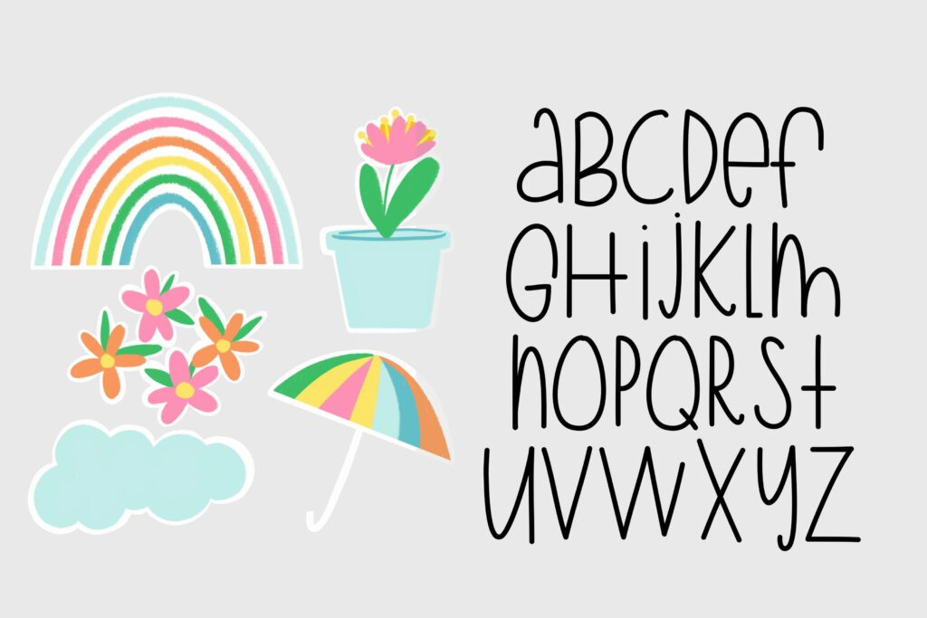 Summer Bucket Font + Doodle Stickers – MasterBundles