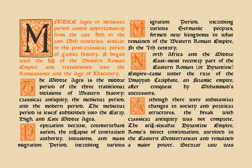 Medieval Leaves Colored initials set – MasterBundles