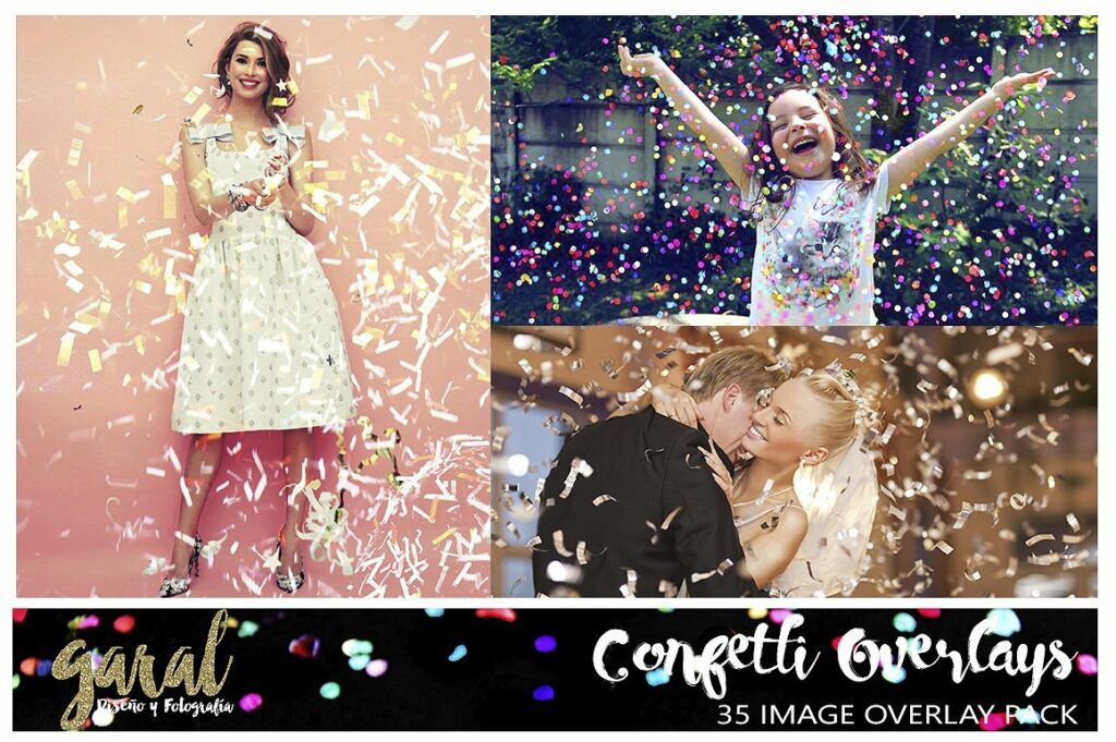 Confetti Overlays, 35 Photo Overlays – MasterBundles