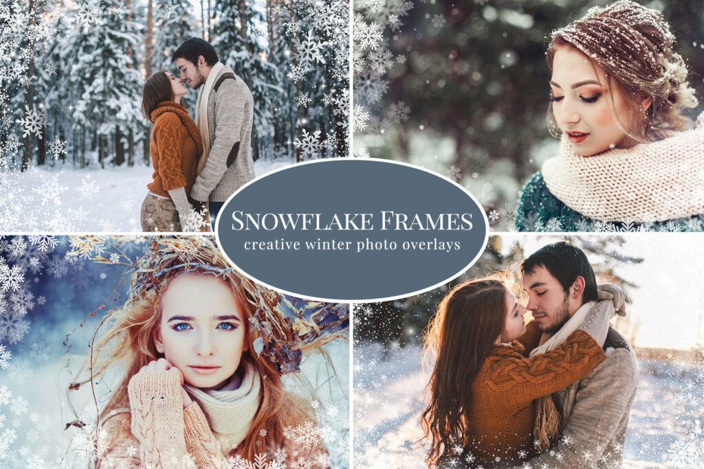 Snowflake Frames Photo Overlays – MasterBundles