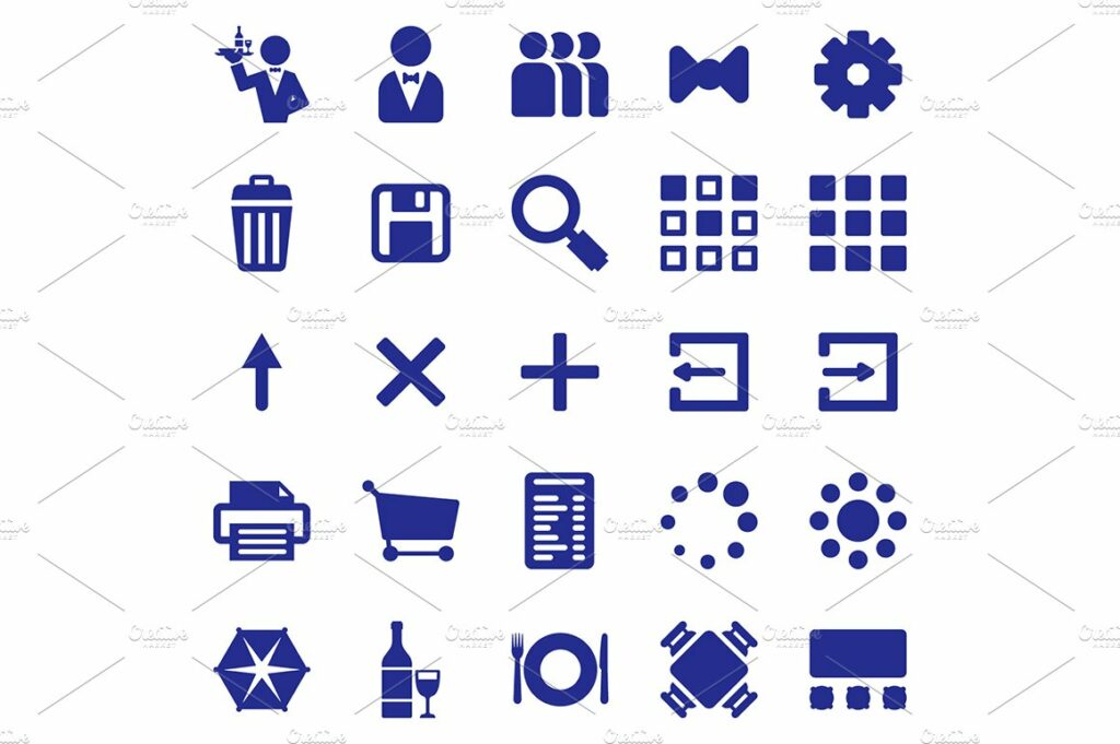 Restaurant App Icon Set & Web Font – MasterBundles
