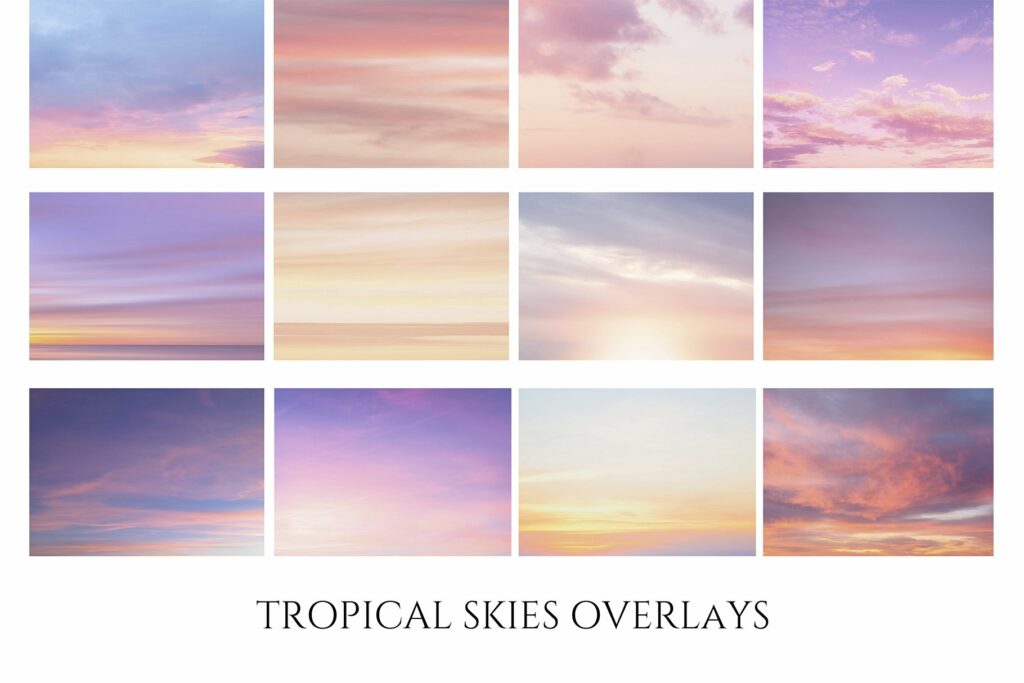 Tropical Sky Overlays, Sunset, JPGs – MasterBundles