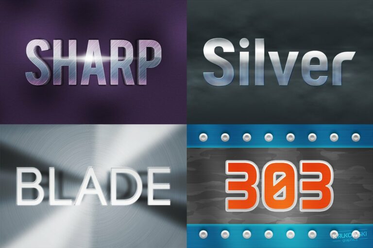 Metallic Text Effects Mockup – MasterBundles
