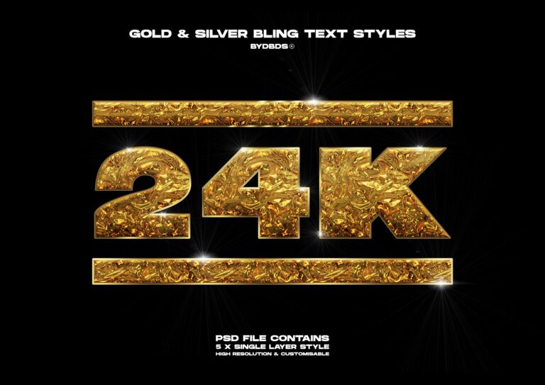 Gold & Diamond 'Bling' Text Styles – MasterBundles