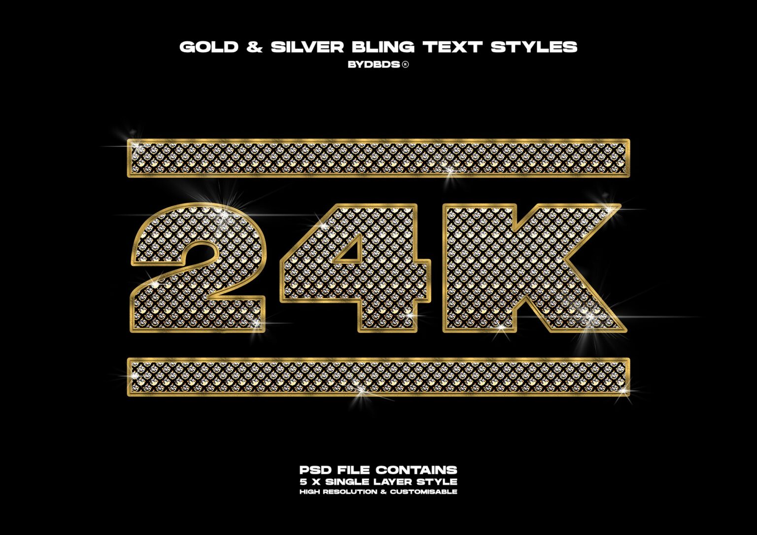 Gold & Diamond 'Bling' Text Styles – MasterBundles