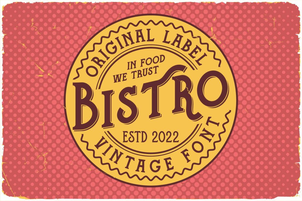 Bistro Font and graphics – MasterBundles