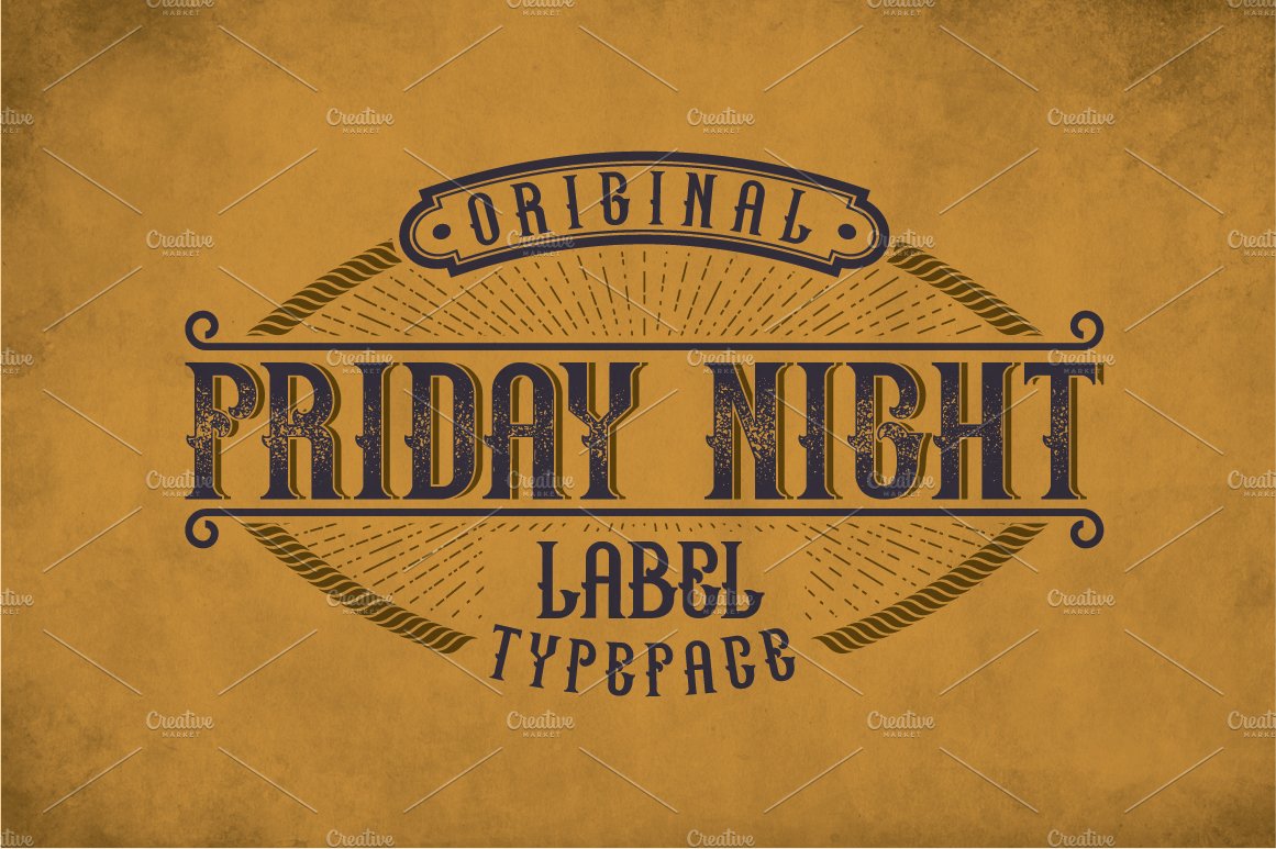 Friday Night Vintage Label Typeface – MasterBundles