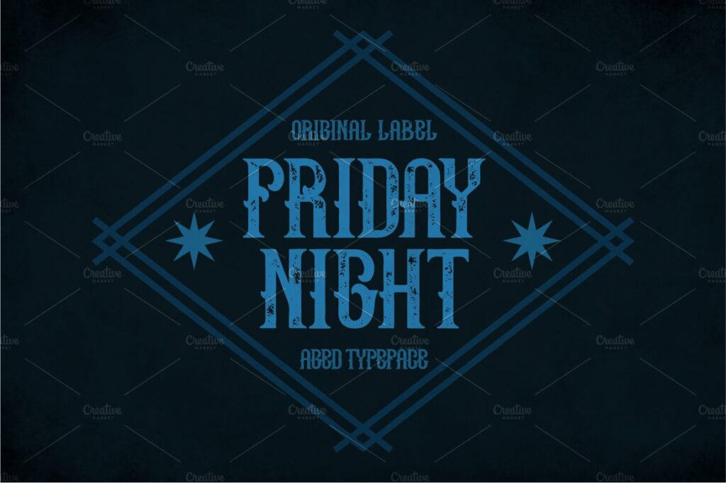 Friday Night Vintage Label Typeface – MasterBundles