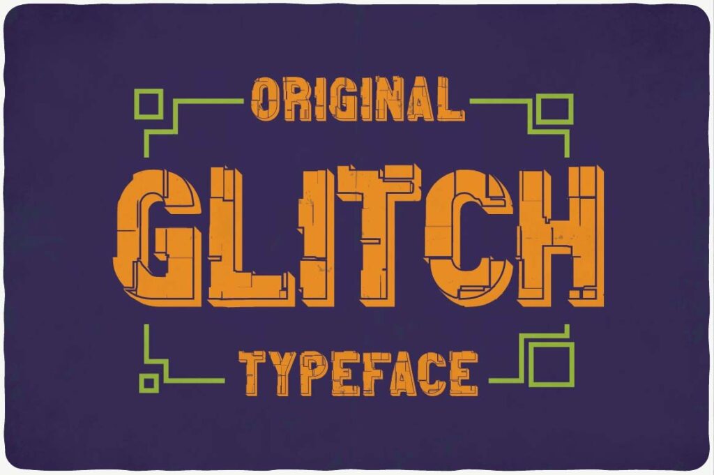 Glitch typeface – MasterBundles